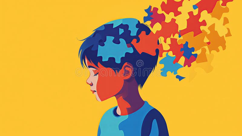 An Illustration of a Child Displaying Early Signs of Autism ...