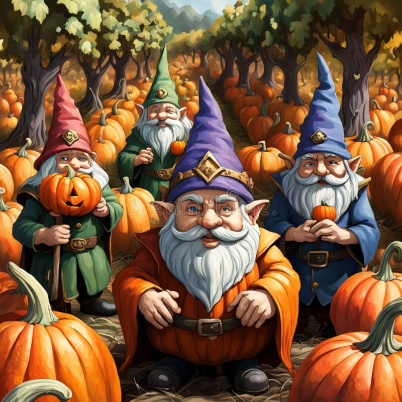 Illustration for Children, Magic, Wizardry, Magical Forest, Gnomes in a ...