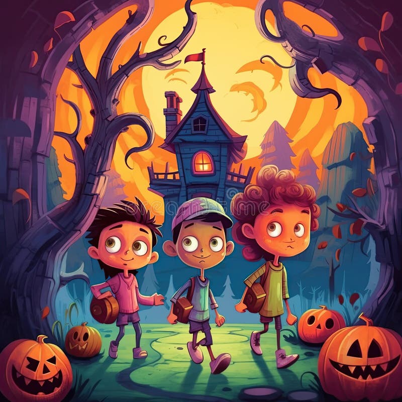 An Illustration of Children S Halloween , AI Generated Stock ...