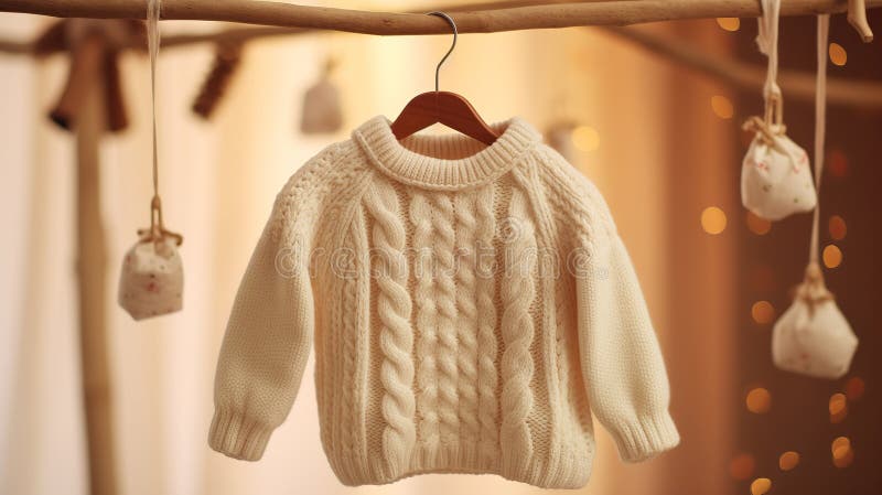 Illustration of Children Sweater with a Hangs beside it in the Sty ...
