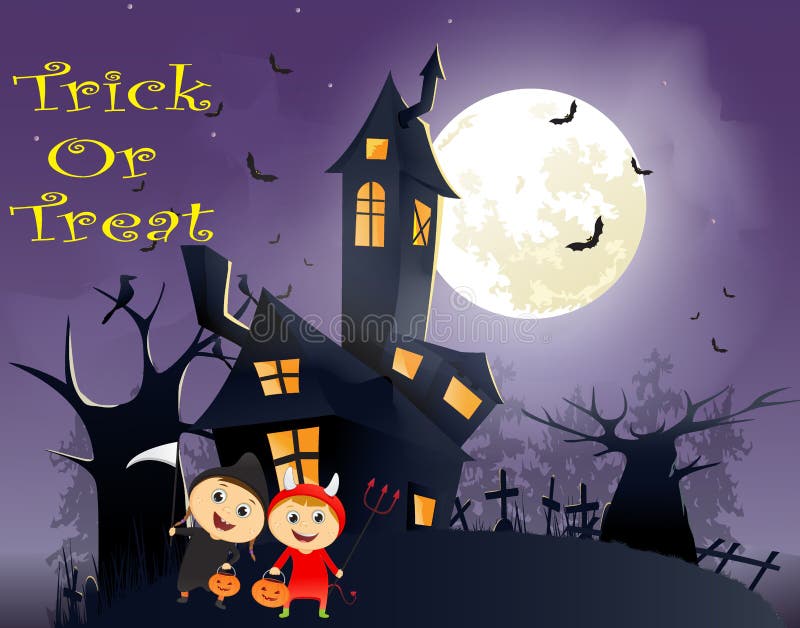 Cartoon Trick Or Treaters