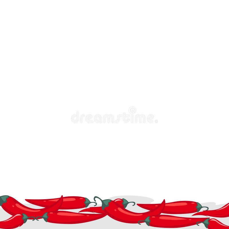Illustration of Red Chili Peppers with a Rectangular and a Round Seal ...