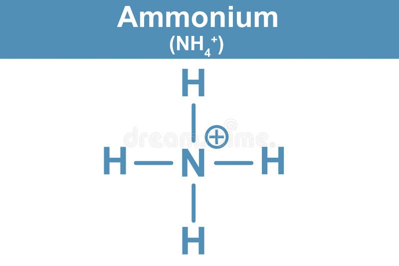 Illustration Chimique De L'ammonium En Bleu Illustration Stock ...