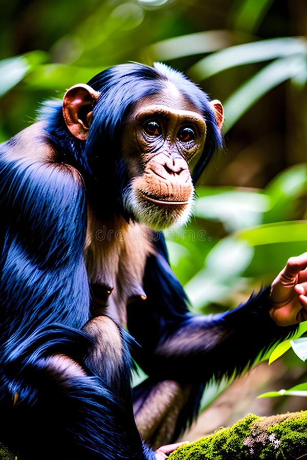 Illustration of Chimpanzee in Natural Habitat Stock Illustration ...