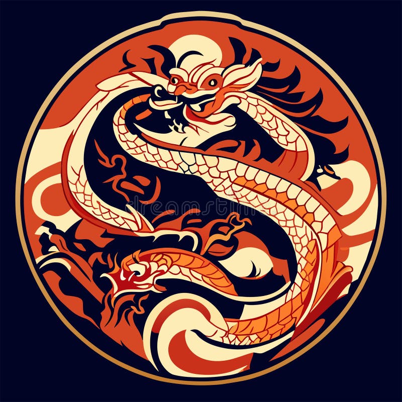 Chinese Dragon. Vector Illustration of a Stylized Chinese Dragon Head ... Chinese Dragon. Vector Illustration of a Stylized Chinese Dragon Head ...