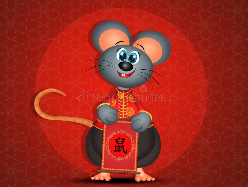 Illustration of Chinese Rat Stock Illustration - Illustration of ...