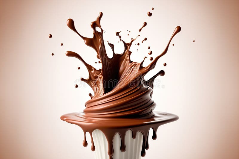 Illustration of the Chocolate Splash Stock Illustration - Illustration ...