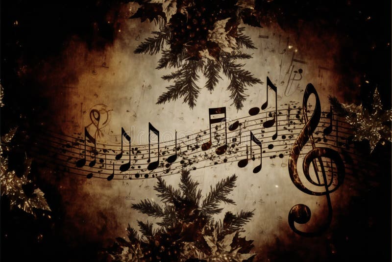 Christmas Background Decorated with Music Notes, Abstract Background ...