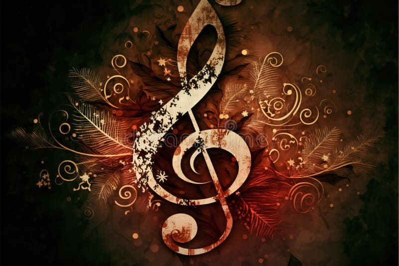 Christmas Background Decorated with Music Notes, Abstract Background ...