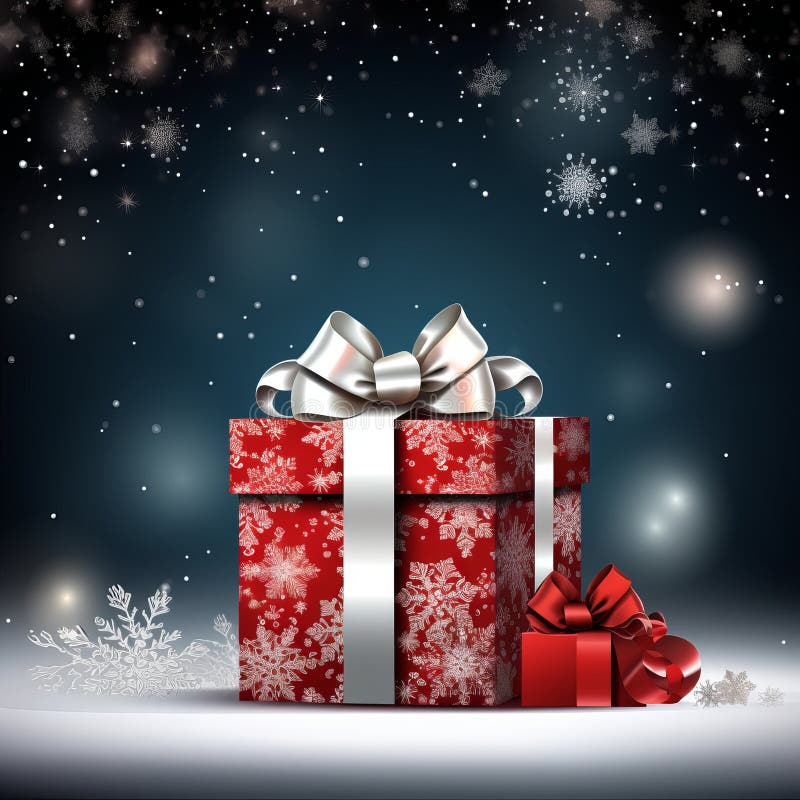 Illustration of Christmas Card Design with Red Christmas Box ...