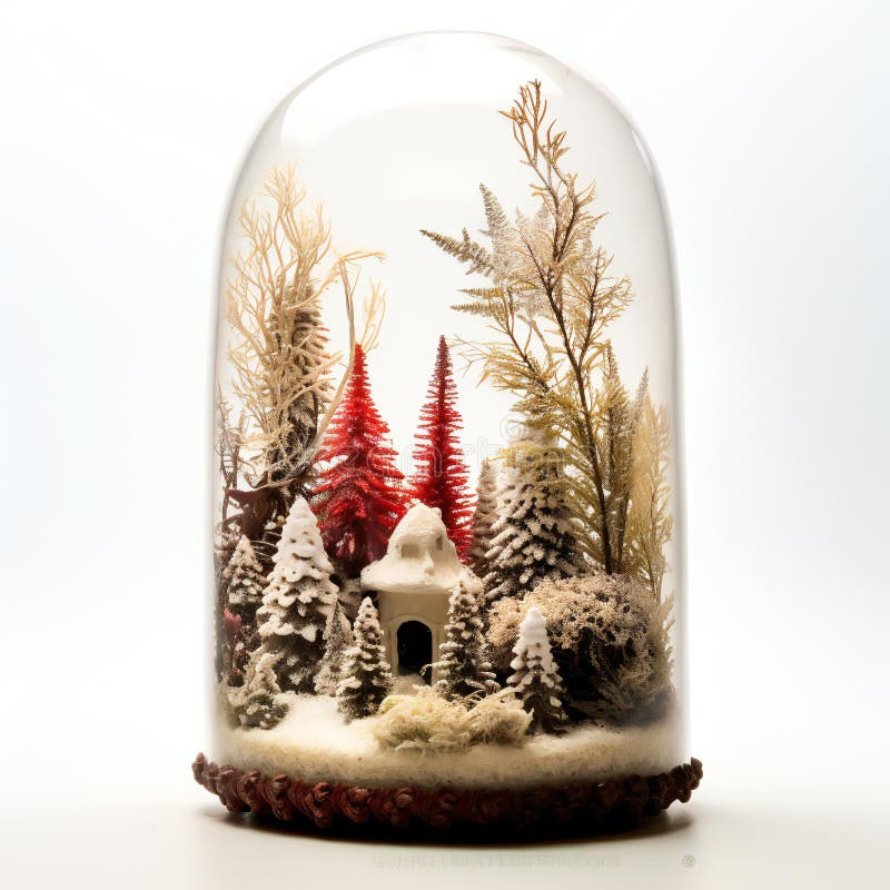 Christmas Decoration in the Form of a Glass Dome with a Christmas Tree ...