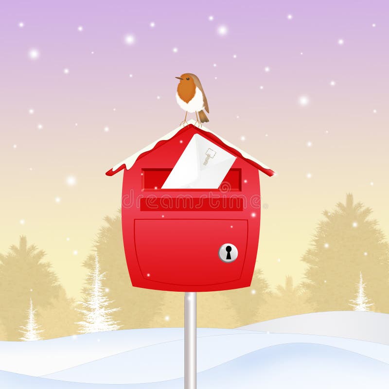 Red Mailbox Clipart With Snow