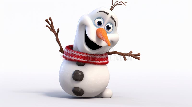 Illustration of Christmas Olaf Cute Smiling Olaf with, Generative Ai ...