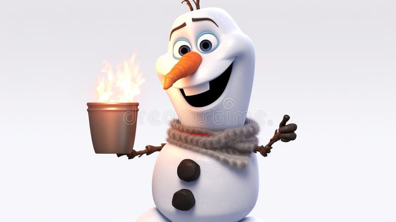 Illustration of Christmas Olaf Cute Smiling Olaf with, Generative Ai ...