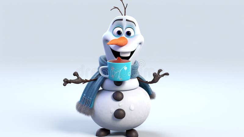 Illustration of Christmas Olaf Cute Smiling Olaf with, Generative Ai ...