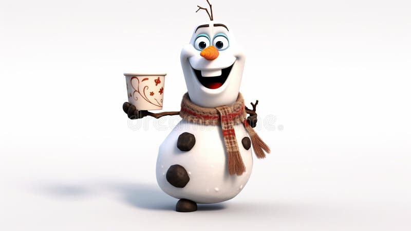 Illustration of Christmas Olaf Cute Smiling Olaf with, Generative Ai ...