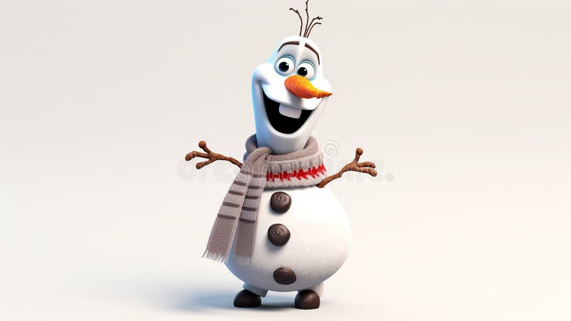 Illustration of Christmas Olaf Cute Smiling Olaf with, Generative Ai ...