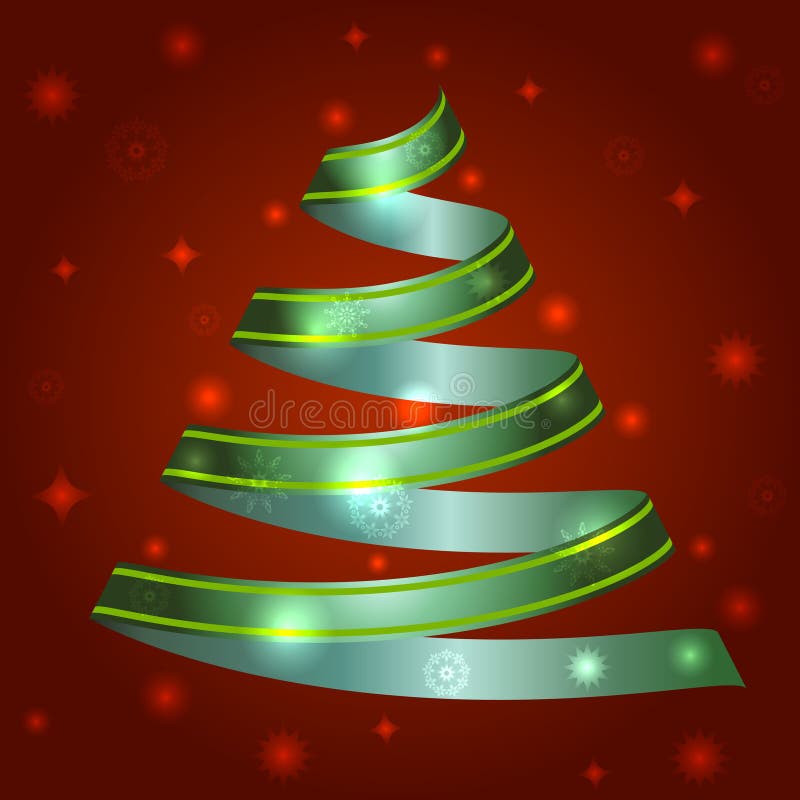 Illustration of Christmas Ribbon Tree Stock Vector - Illustration of ...