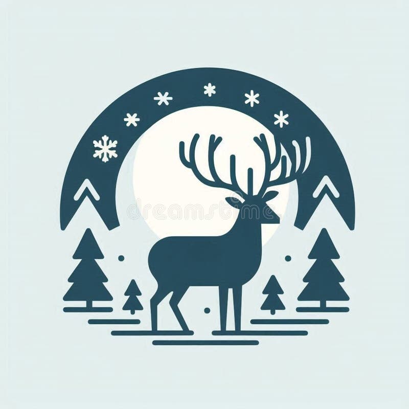 Illustration of Christmas Stag in the Woods Stock Illustration ...