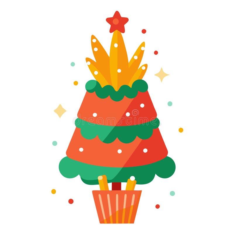 Illustration about Christmas Tree with French Fries. Stock Vector ...