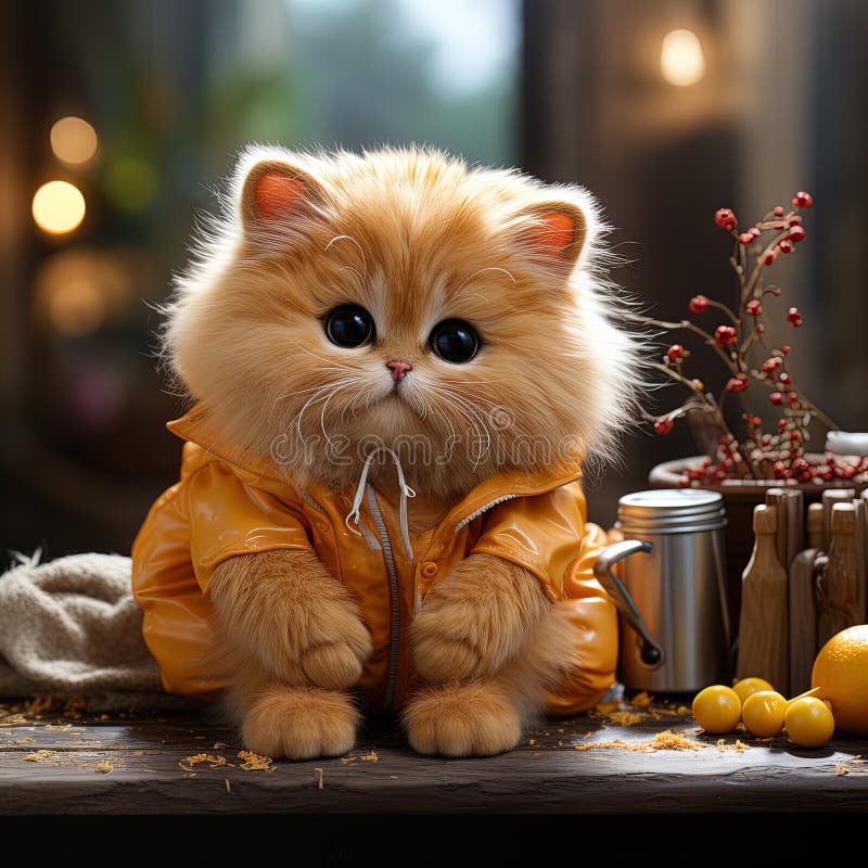 Illustration of a Chubby Cartoon Cat Stock Illustration - Illustration ...