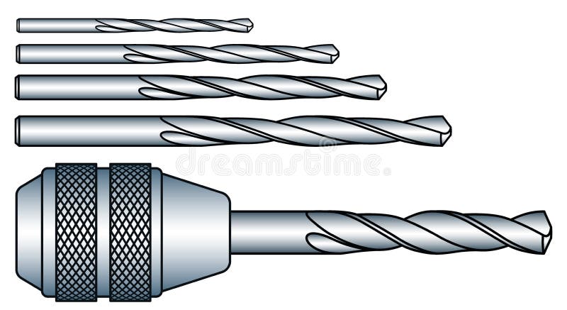 Chuck with drills stock vector. Illustration of locksmith - 259765250