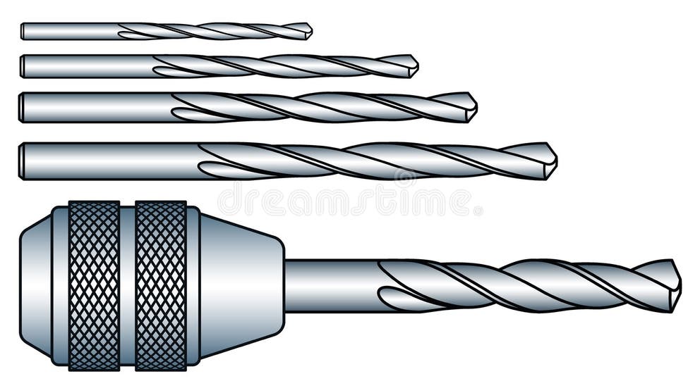 Chuck with drills stock vector. Illustration of locksmith - 259765250