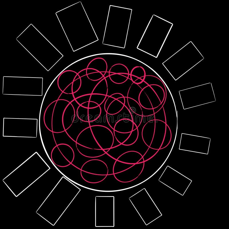 This is an Illustration of the Circle and Grid Icons Stock Illustration ...