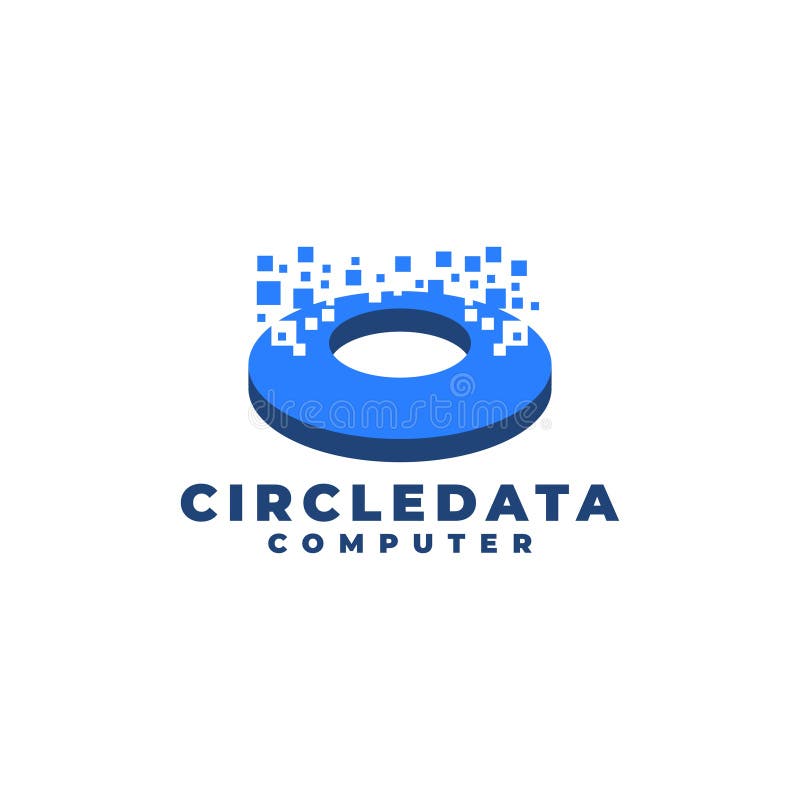 Illustration of a Circle Shape with a Pixel Sparks on the Top. Good ...