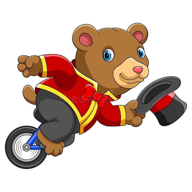 Circus Bear Riding Unicycle Stock Vector - Illustration of rare ...