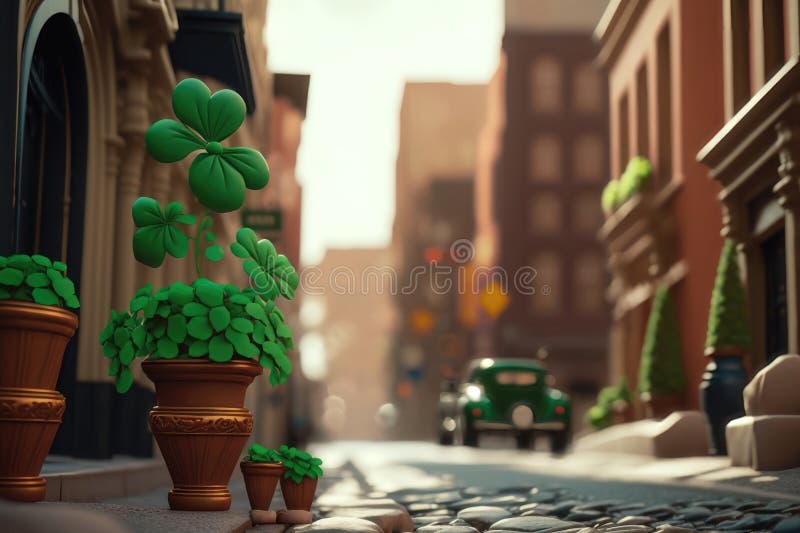 An Illustration of the City for St. Patrick S Day. AI Generation Stock ...