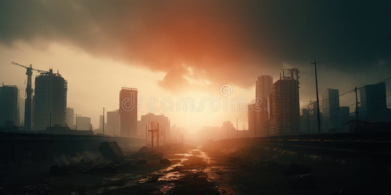 Aftermath of a Devastating War Stock Illustration - Illustration of ...