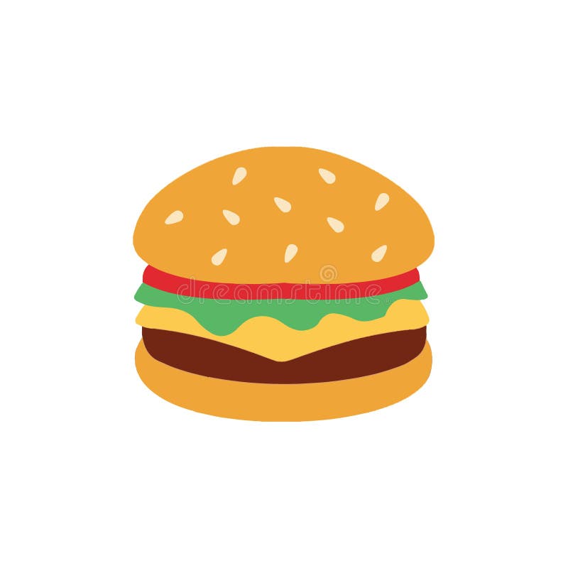 Illustration of a Classic Cheeseburger. Vector Icon Stock Illustration ...