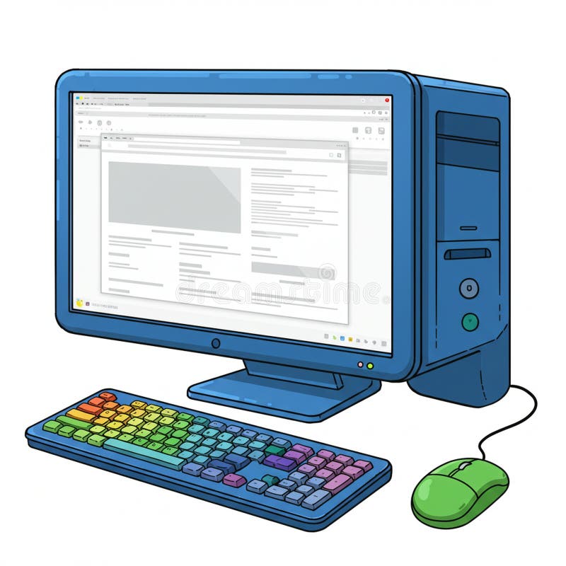 Classic Desktop Computer Tower Stock Illustrations – 133 Classic ...