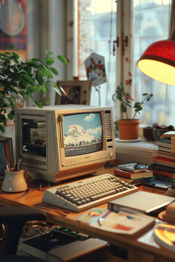 Illustration of a Classic PC Computer from the 1990s, Showcasing 3D ...