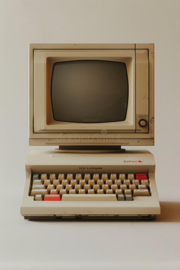 Illustration of a Classic PC Computer from the 1990s, Showcasing Old ...