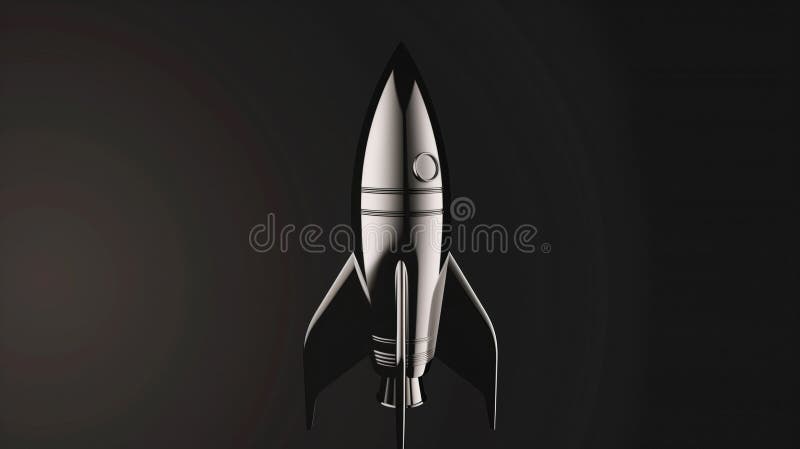 Illustration of a Classic Rocketship Icon, Featuring a Textured ...