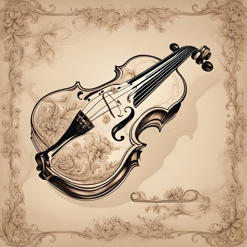 A Classic Violin Crafted from Aged Maple and Spruce, Adorned with ...