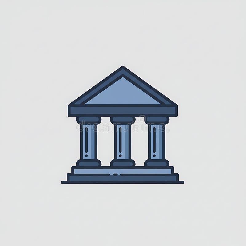 Illustration of a Classical Architectural Building Featuring a ...