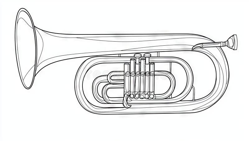 An Illustration of the Classical Baritone Horn in One Continuous Line ...