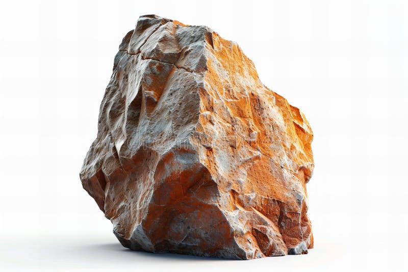 Clay Sculpture of Rock, Isolated on White Background, Simple and Clean ...