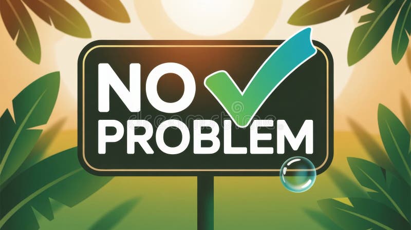 Illustration of a Clean, Bold Sign Displaying the Words No Problem with ...