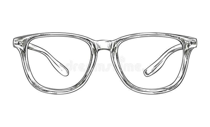 Illustration of Clear Eyeglasses with a Classic Frame Design. Stock ...