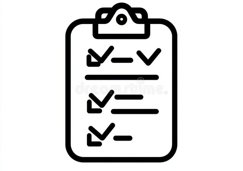 An Illustration of a Clipboard with a Checklist. Simple Line ...