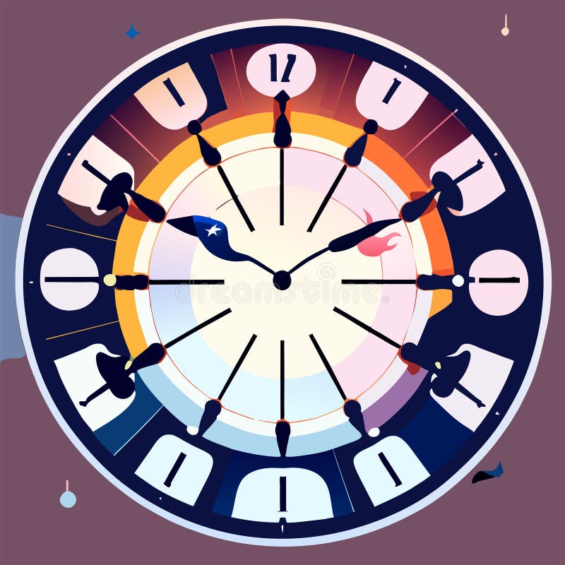 Illustration of a Clock with Arrows. Time Concept. Vector Illustration ...