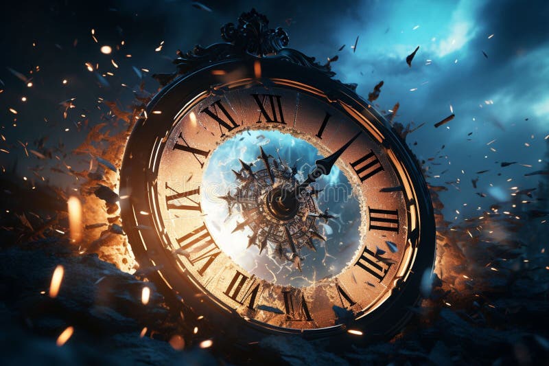 Illustration of a Clock Face Showing the Final Stock Illustration ...