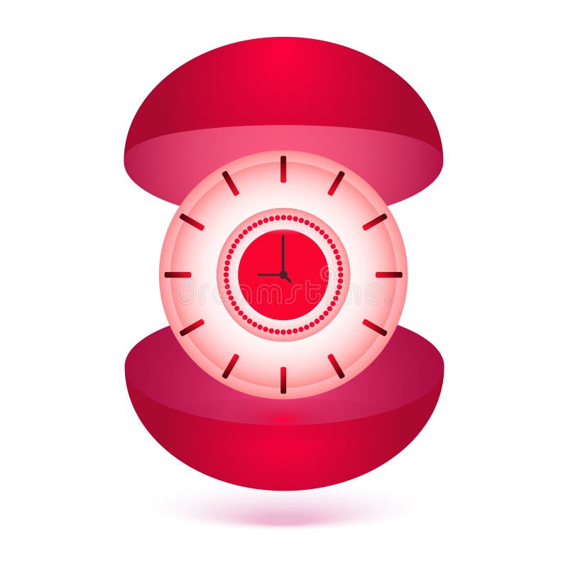 Illustration Clock Gift Box Stock Vector - Illustration of hand, dial ...