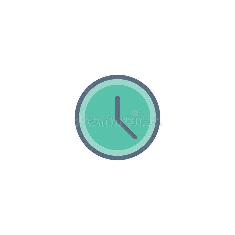 Illustration of Clock Icon and Simple Flat Symbol for Website,mobile ...