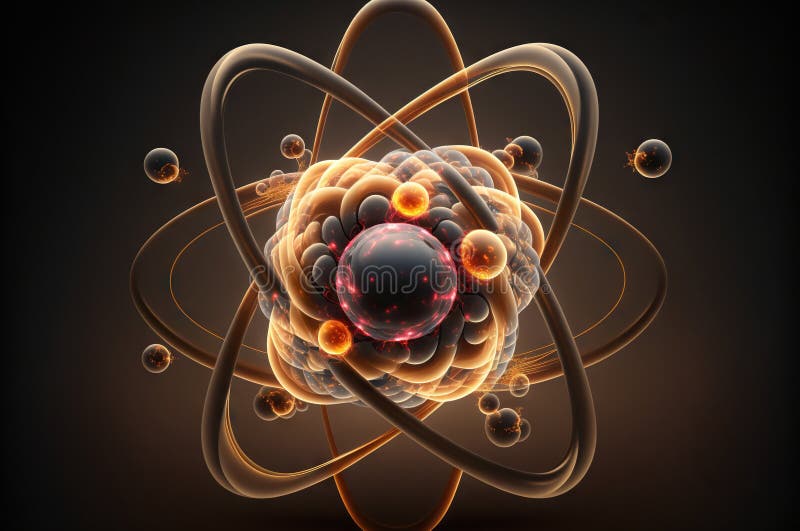 Illustration of the Close Up Atom Stock Illustration - Illustration of ...