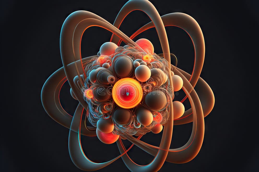Illustration of the Close Up Atom Stock Illustration - Illustration of particle, energy: 270985139
